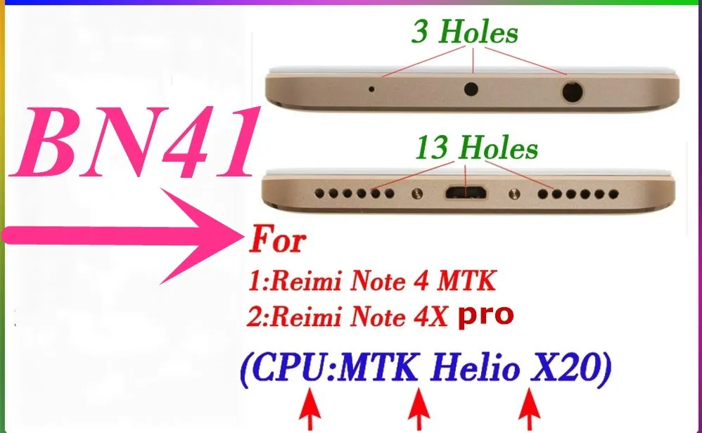 BN41 BN43 настоящий аккумулятор 4000 мАч для Xiaomi Redmi Note 4 Redmi Note 4X