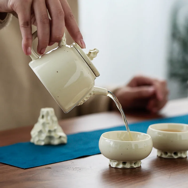 Bule de chá de cerâmica artesanal traditioanl chinês kung fu bule chá ...