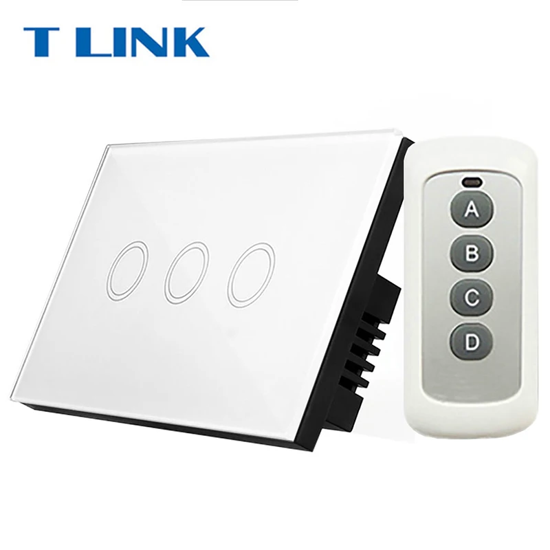 TLINK US Standard 110 220V 3 Gang 1way Remote Control Touch Switches ...