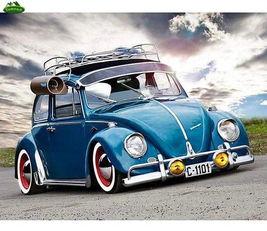 5d diy pintura diamante do carro azul diamante bordado ponto cruz ...