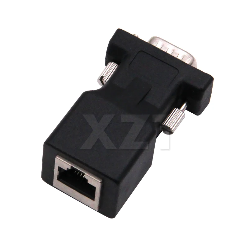 new-COM-Male-Female-Connector-Card-DB9-Port-Extender-CAT5-CAT6-RJ45 ...
