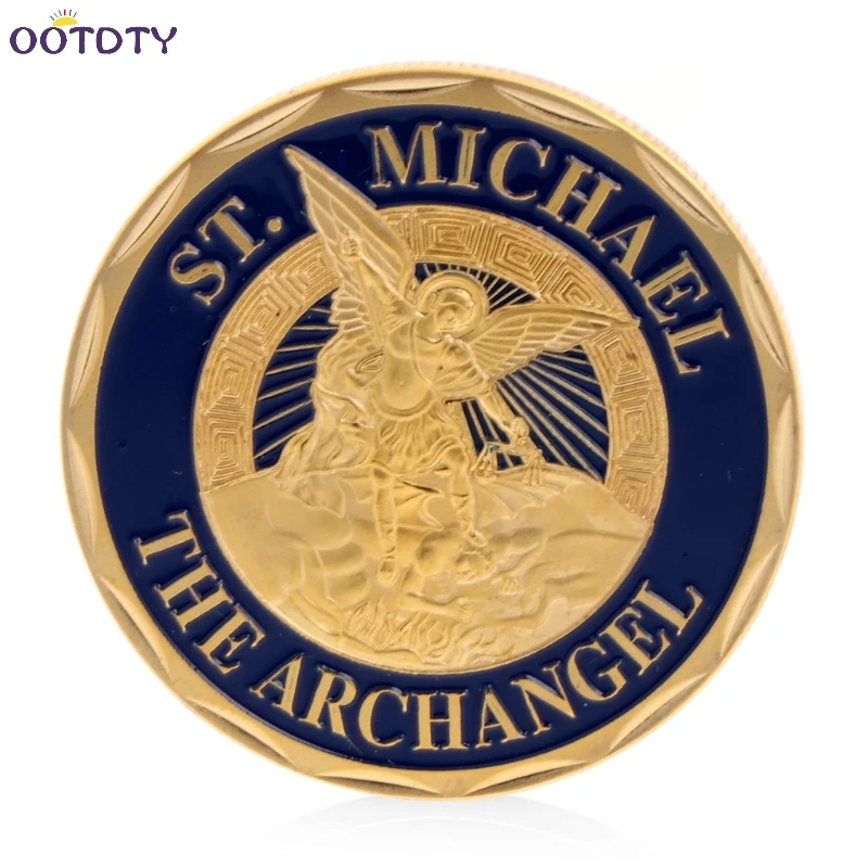 Saint Michael The Archangel Silver Plated Commemorative Challenge Coin ...