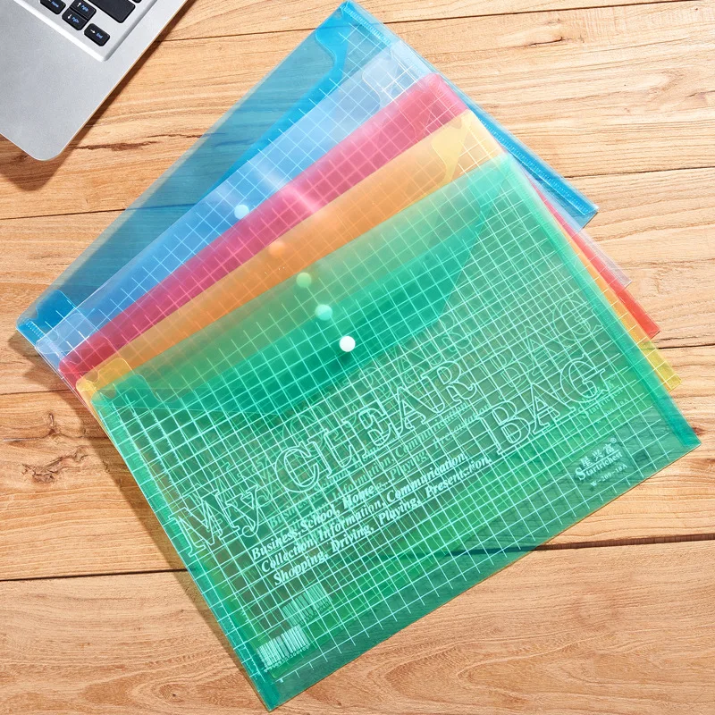 1 pcs Waterproof A4 File Bag Clear Grid Button PVC File Bag Folder ... 1 pcs Waterproof A4 File Bag Clear Grid Button PVC File Bag Folder ...