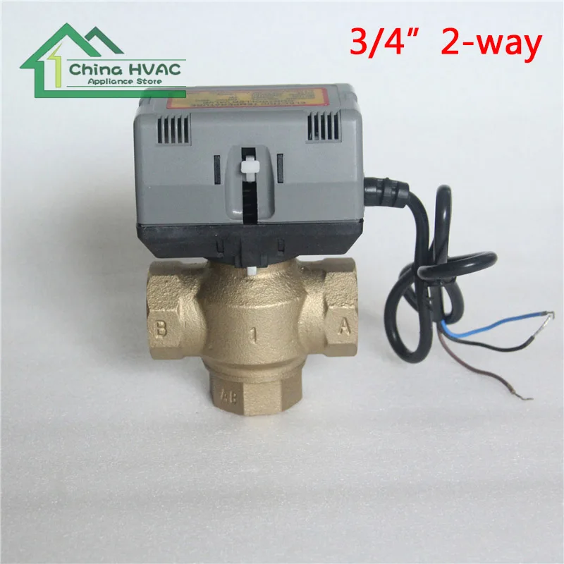 3/4" 2 Way Motorized Valve Switch Electric Brass Valve 3 Wire Electric ...