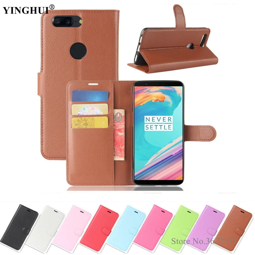 Luxury Case For OnePlus 5T Cover 6.01 inch Wallet Style Stand PU Flip ...