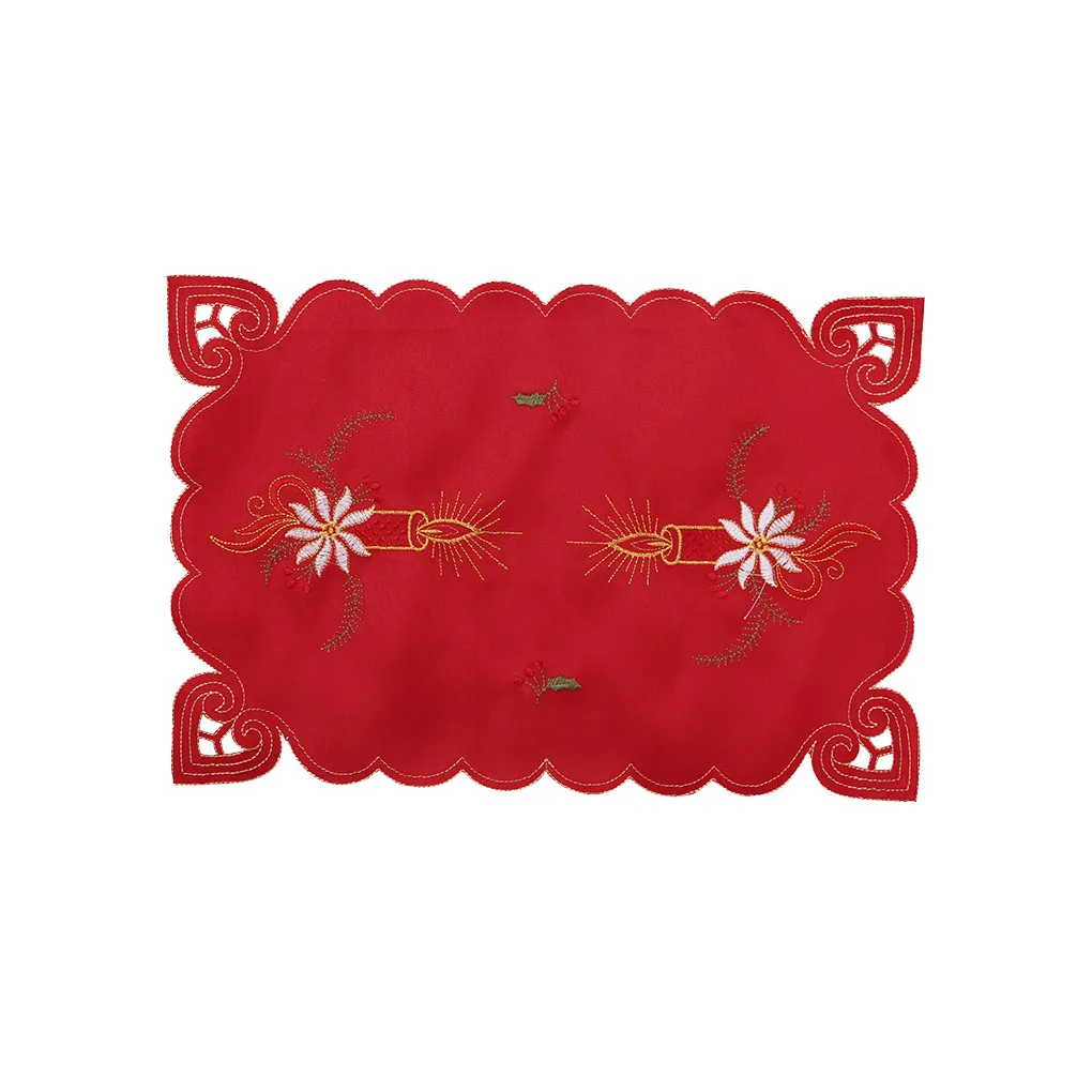 Embroidery Christmas Dinner Table Mat Table Dish Tableware Food embroidery-christmas-dinner-table-mat-table-dish-tableware-food