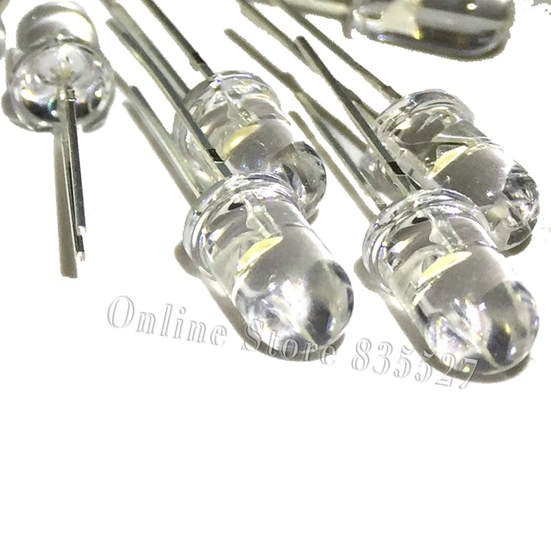 Componenti Elettronici Per Hobbisti 100 LED Rotondi 5mm Bianchi Diffusi ...
