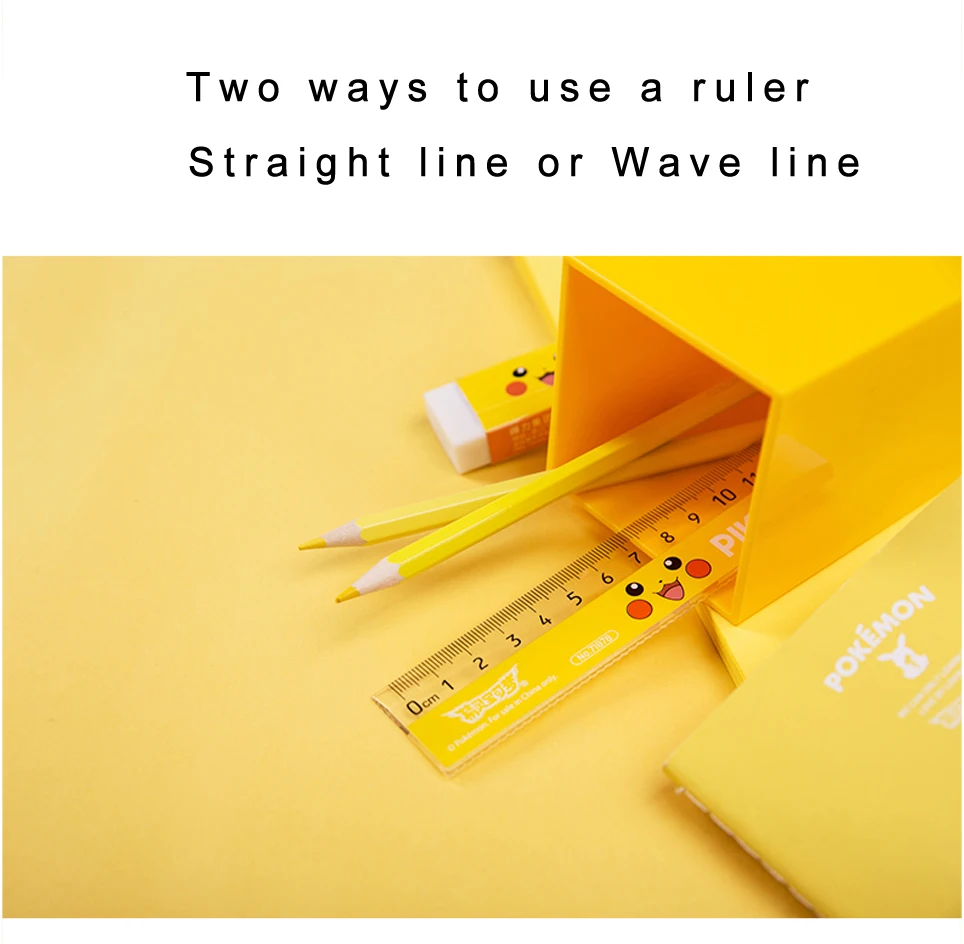 Pokemon Pikachu Pattern Transparent Stationery Plastic Ruler ...