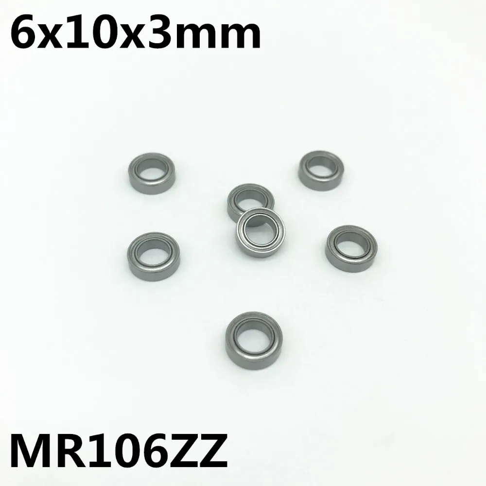50Pcs MR106ZZ L-1060ZZ 6x10x3 mm Deep Groove Ball Bearing Miniature ...