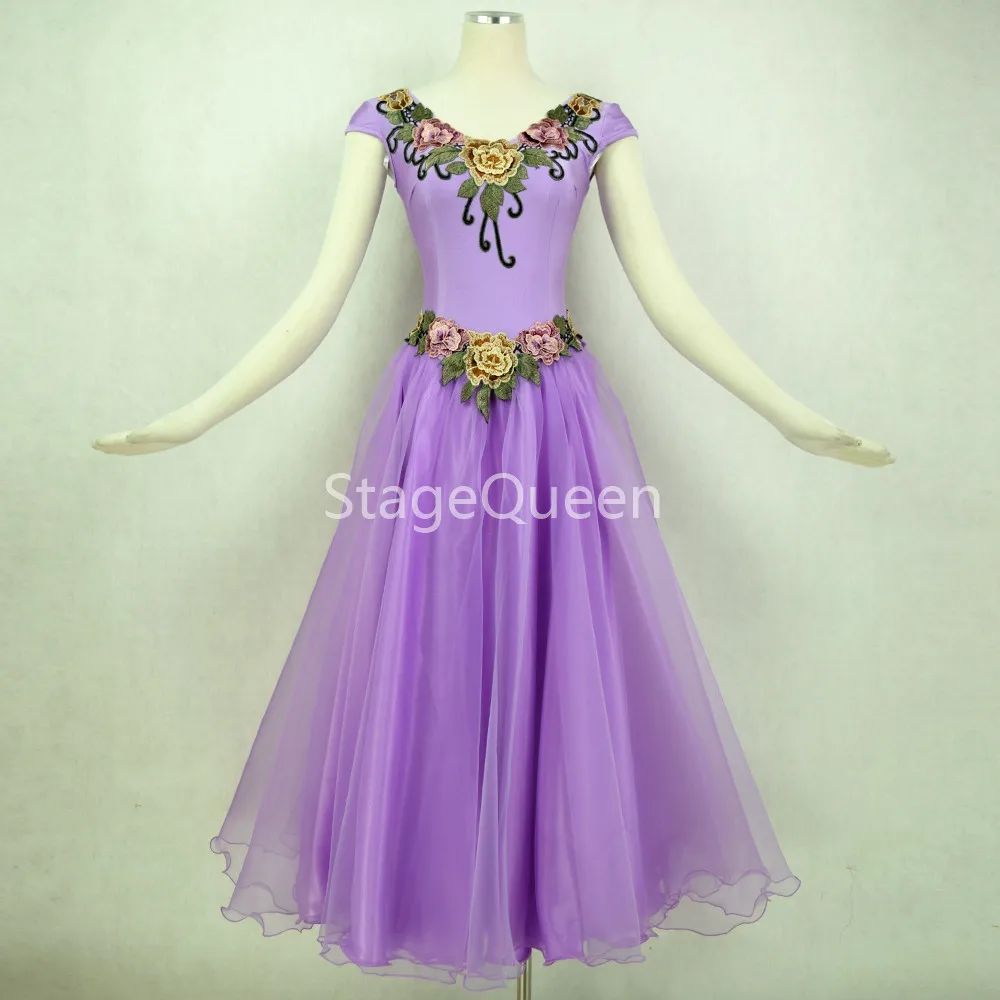 Бальные Танцевальные платья фиолетовые латинские вальс стандартное платье для танцев