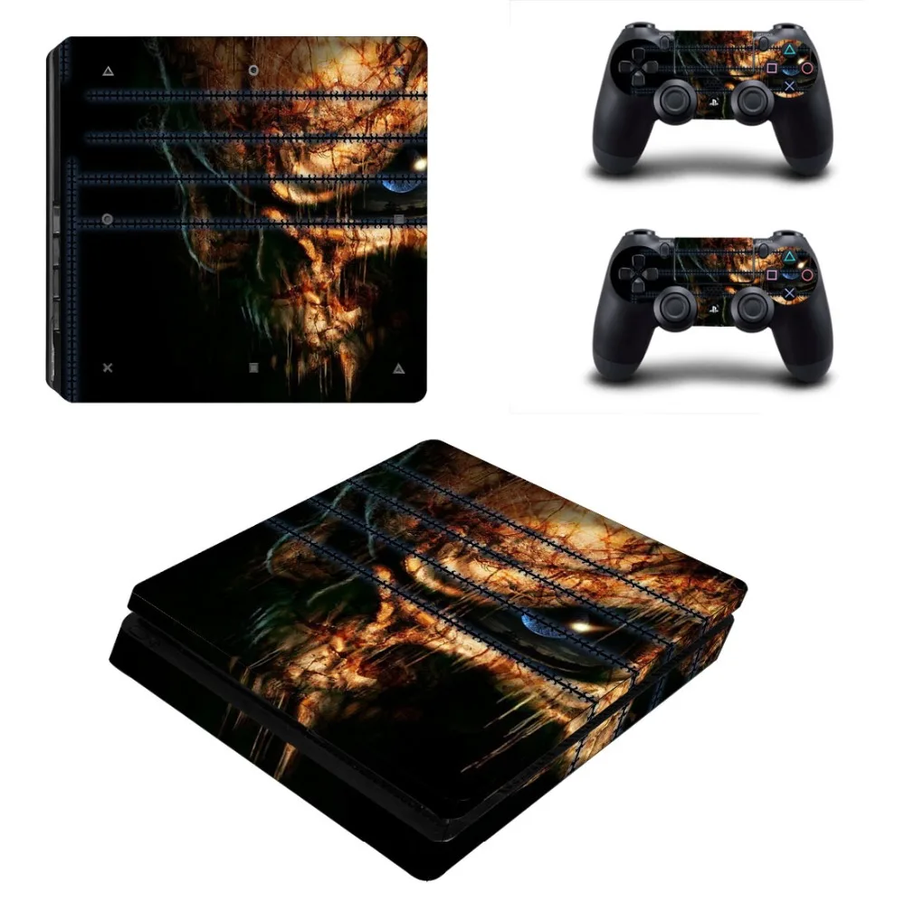 Skull Skin Sticker for Sony PS4 Slim Console and Controller Skins ...