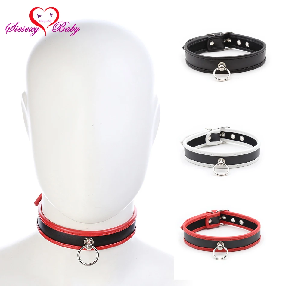 Pu Leather Fetish Bdsm Bondage Restraints Erotic Neck Restraint Collars