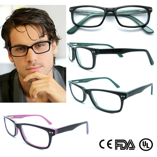 2015 Factory Direct Selling Hot Modern Solid Acetate Black Men Glasses
