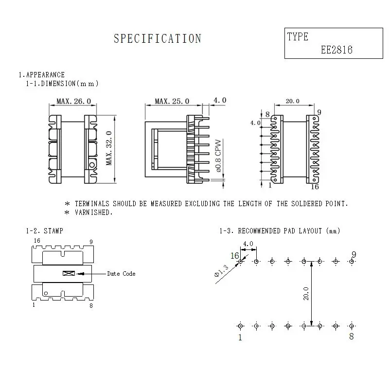 EE28 vertical Ferrite core HF pulse transformers smps transformer ...