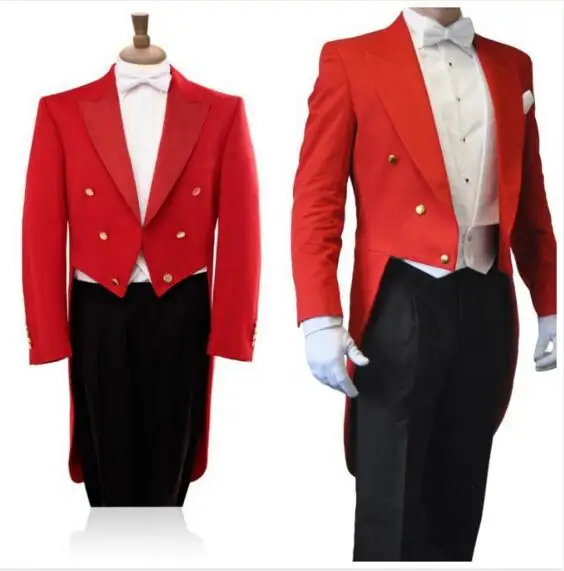 Custom-Made-To-Measure-Red-Tailcoat-Men-Black-Pants-White-Vest-Bespoke ...