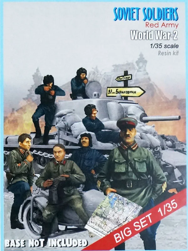 1/35 Scale Unpainted Resin Figure WW2 Soviet soldiers 7 figures GK ...
