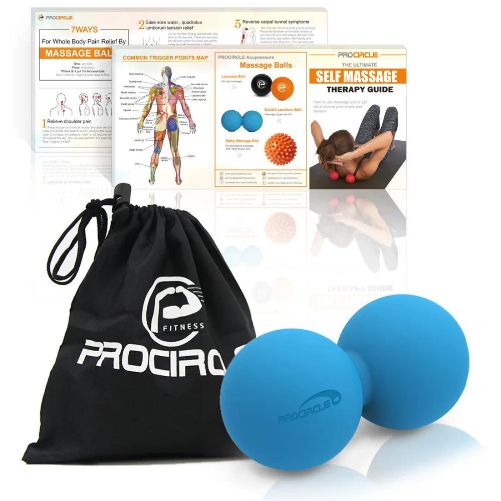 Procircle Peanut Massage Ball Rubber Back Massage Ball Trigger Ponit Lacrosse Ball Body Massage