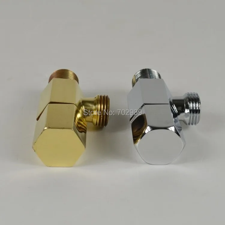 Free shipping Luxury Gold Square Bathroom Angle Stop Valve 1/2" Wall ...