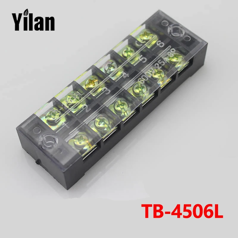 TB4506 45A 600 V 6 Posición eléctrico conector bloque de terminales fijo fila bloque de ...