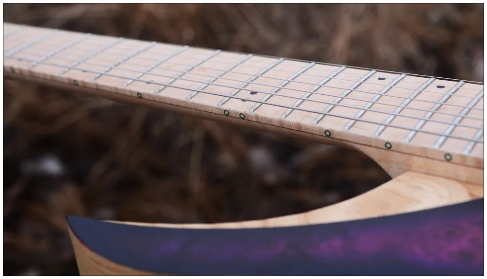 NK Headless 7 Strings Headless Electric Guitar Purple burst spalted ...