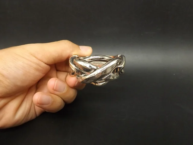 Four Magic Ring Puzzle Solution Toy Kid Metal Alloy Brain