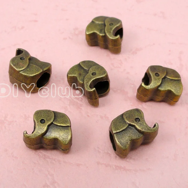 60pcs Antique Bronze Elephant Beads Charm Pendant 11x8x7mm|elephant ...