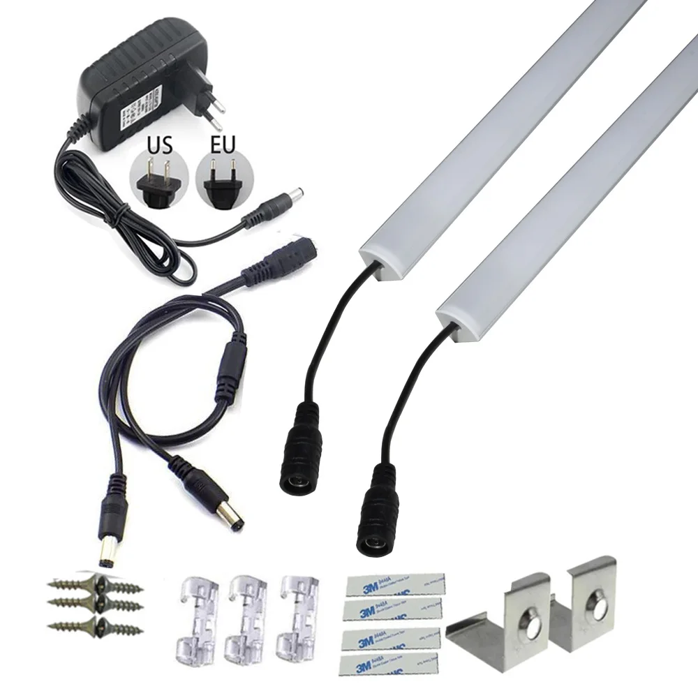 2pcs-8520-led-strip-2A-adapter-Wall-Corner-LED-Bar-Light-DC-12V-50cm ...