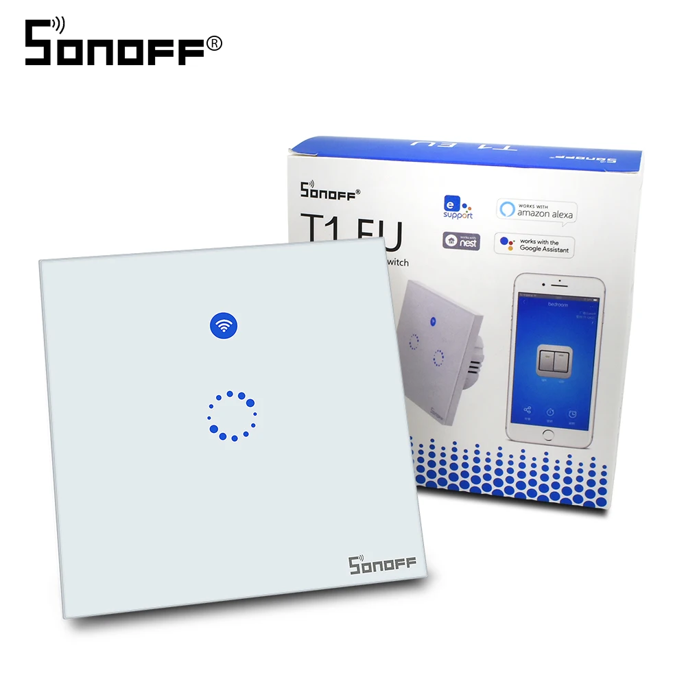 Sonoff T1 EU 1 Gang Wireless Wifi Smart Switch Wall Touch/WiFi/433 RF ... Sonoff T1 EU 1 Gang Wireless Wifi Smart Switch Wall Touch/WiFi/433 RF ...