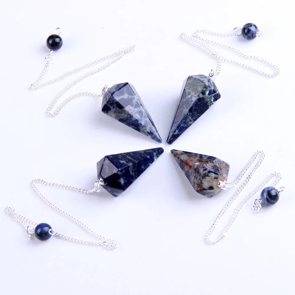 Meet Jo 1pc Natural Crystal Sodalite Stones Pendant Pendulum Dowsing ...