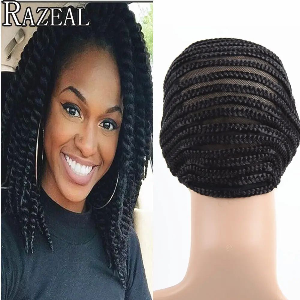 Razeal Cornrows Wig Caps For Making Wigs Black Cornrows Cap Net Elastic ...