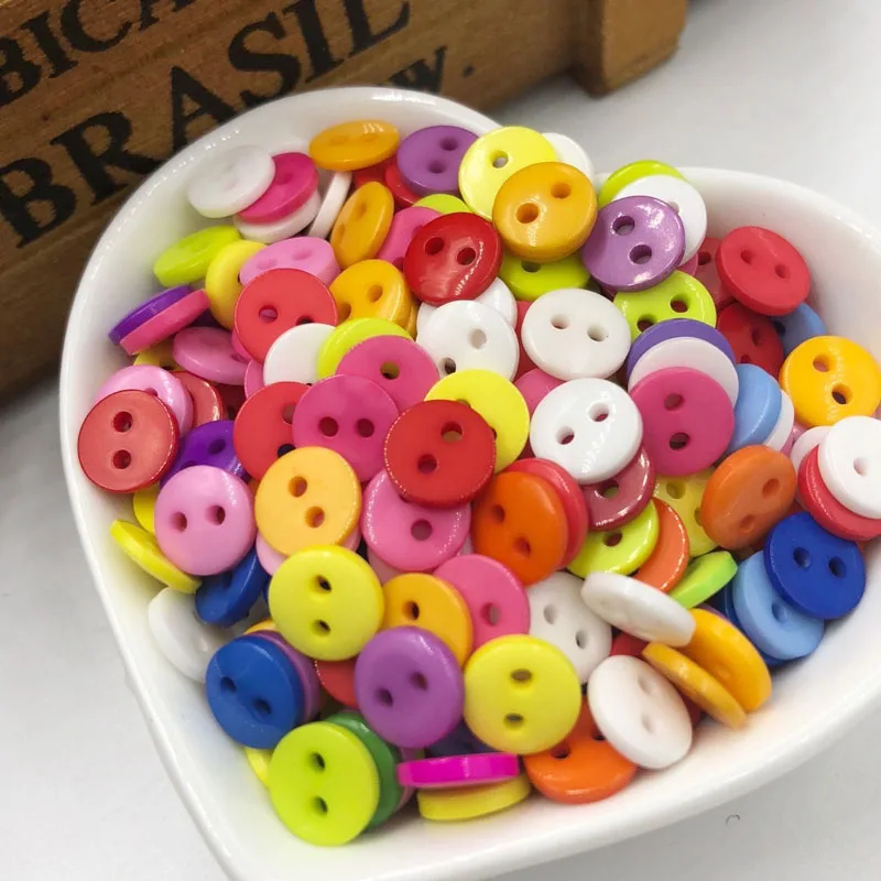 100 pcs 8mm Mix Lots Plastic Buttons Scrapbooking Sewing DIY Craft PT12 ...