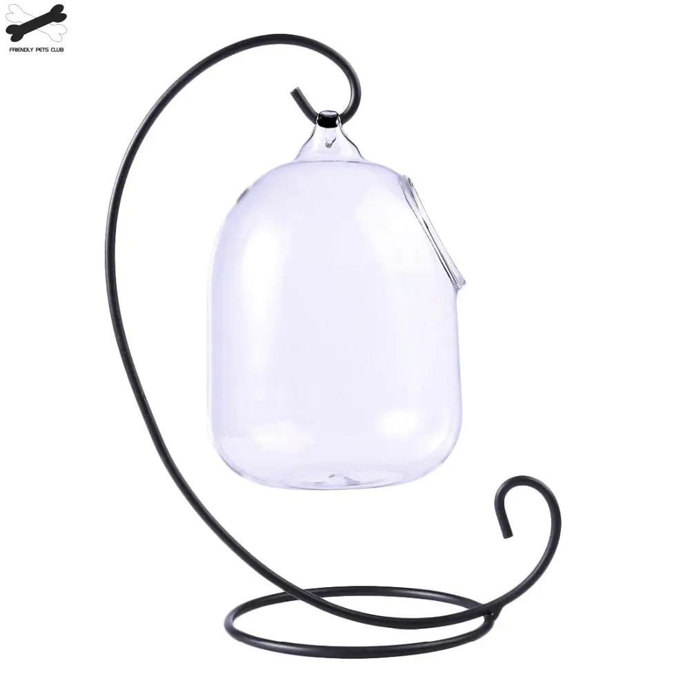 Clear 15cm Height Hanging Glass Aquarium Fish Bowl Fish Tank Flower ...