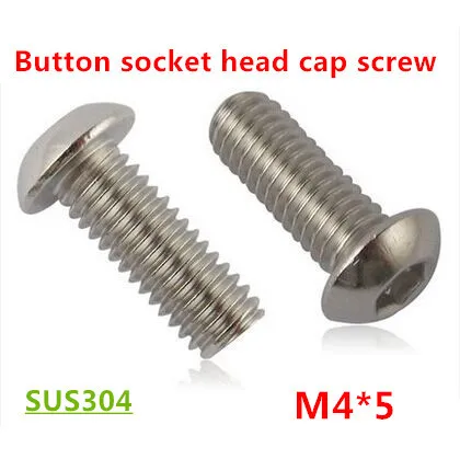 500pcs ISO7380 M4*5 Hexagon socket Button Head Screws 304 Stainless ...