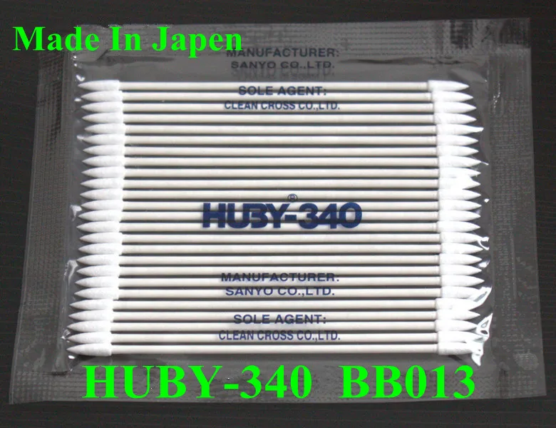 오리지널 Huby 340 BB 013 클린룸 종이 손잡이 면봉 스틱, 프린터 프린트 헤드 청소용, 100 팩 (25 개/팩)|printer cleaning sticks ...