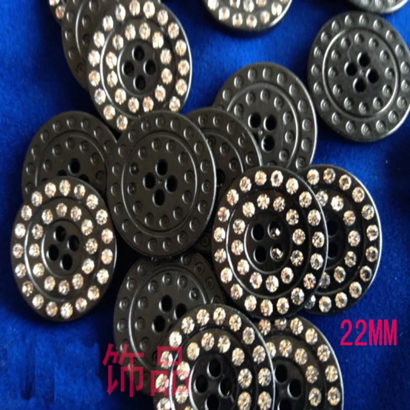 free shipping 22mm bling rhinestone button for cloth, round sewing on ...