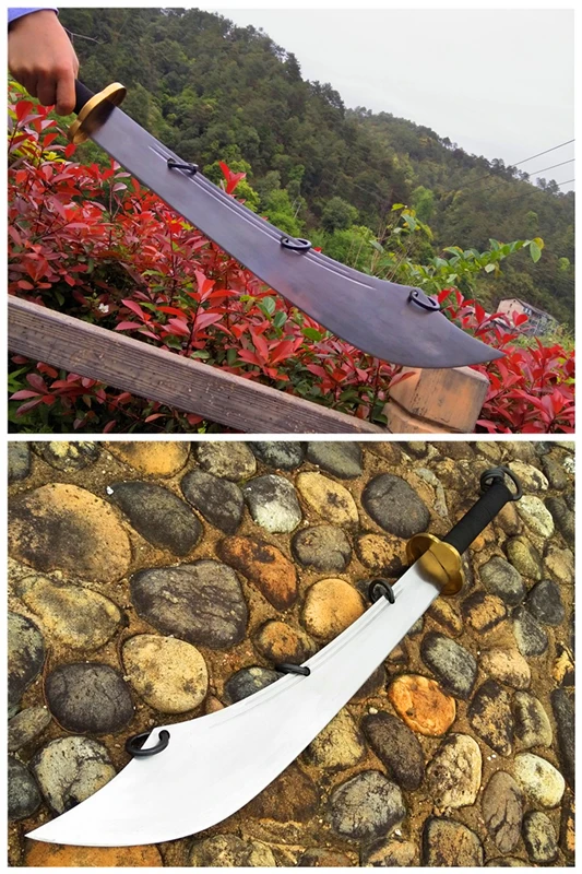 Unique Six Rings Broadsword DaDao Sword Strong Sharp 1090High Carbon ...