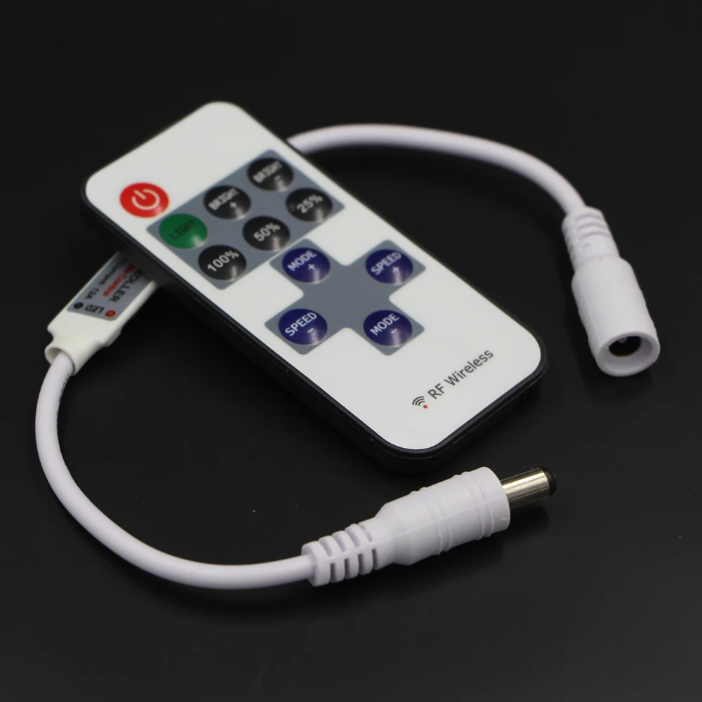 DC 12 24V Mini Remote Controller for Single Color RF Dimmer Wireless ...