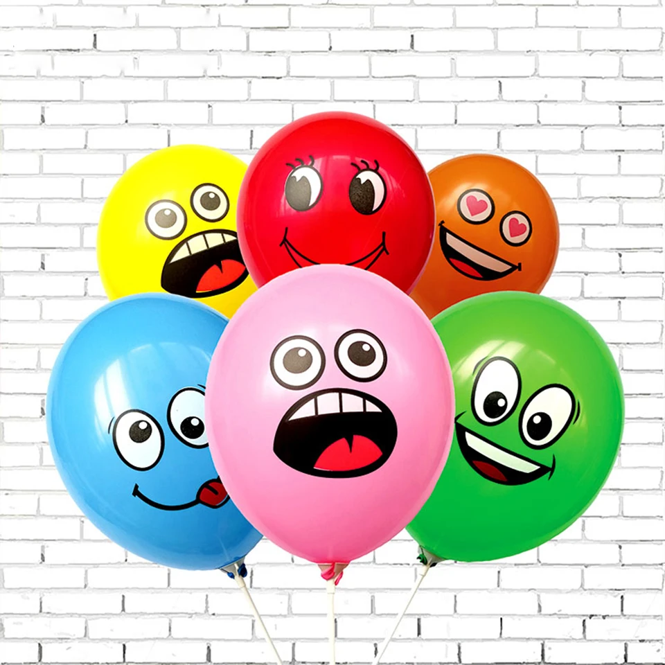 10pcs Smile Balloons Birthday Party Decorations Kids Favors Mix Color ...