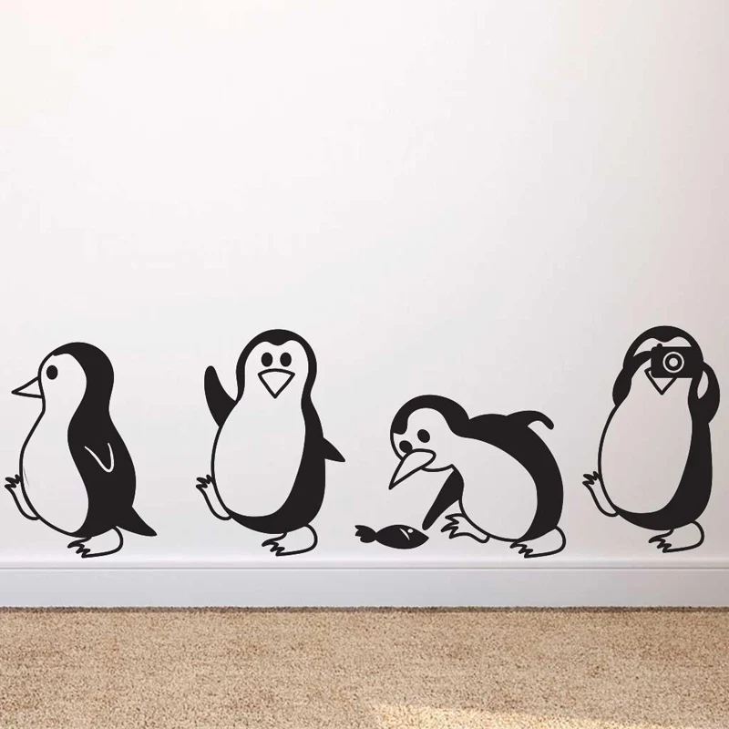 Cute-Little-Penguin-Wall-Sticker-Home-Decor-Children-s-Room-Living-Room ...