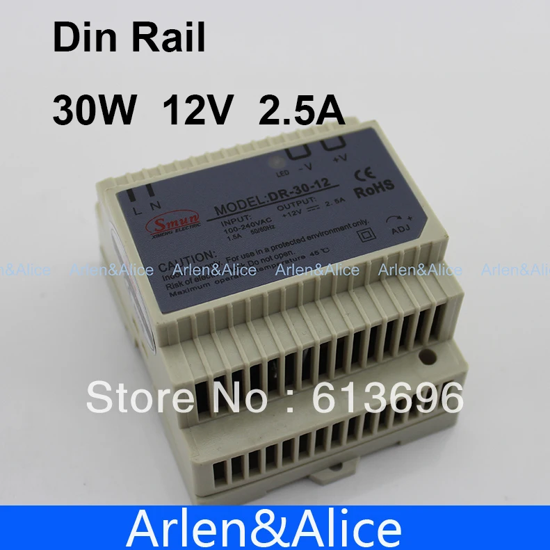 30w 12v 2.5a Din Rail Single Output Switching Power Supply Ac To Dc ...