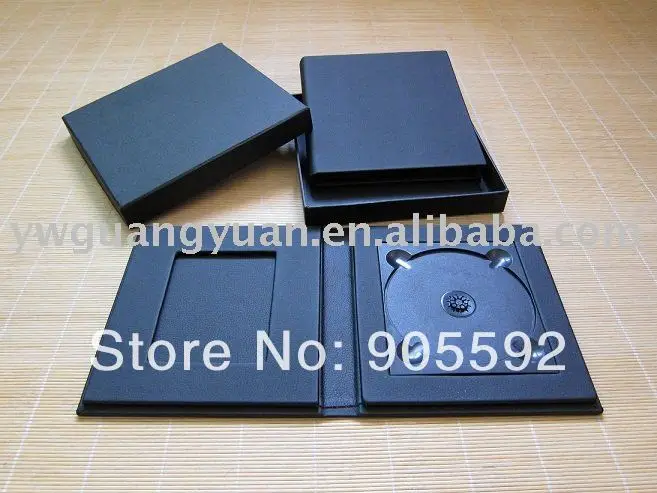 2014 NEW Elegant Black Leather Wedding CD DVD DISC Case Box Folio ...