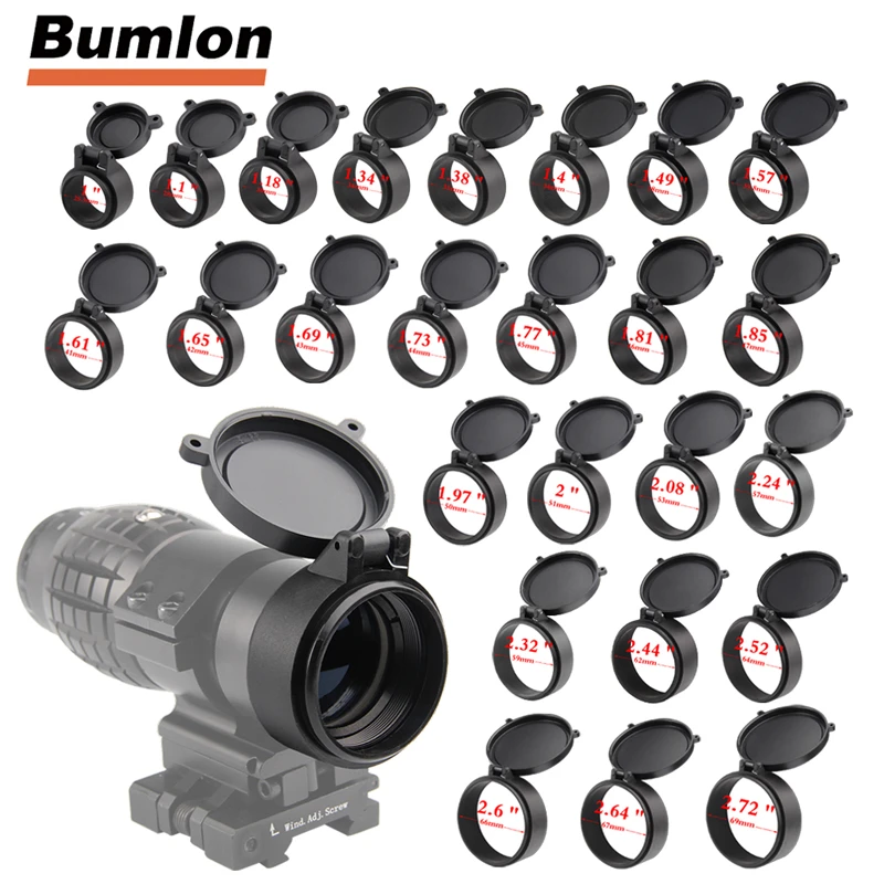 25.4-69mm Rifle Scope Lens Cover Flip Up Quick Spring Protection Cap ...