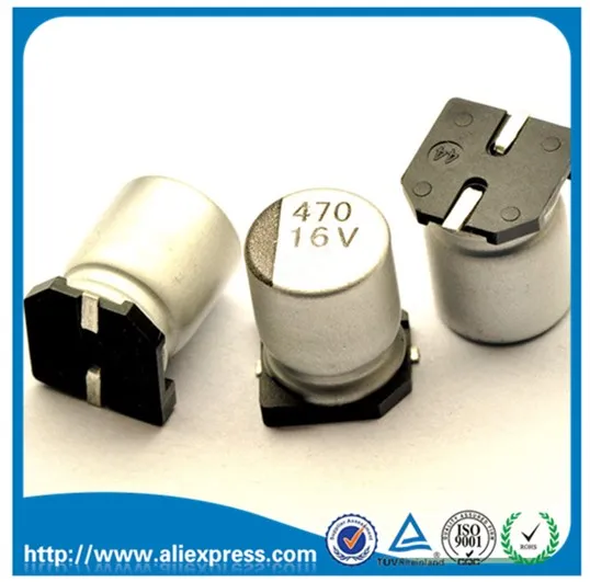 10PCS 16V 470UF 470UF 16V SMD Aluminum electrolytic capacitor 16 V / 47 ...