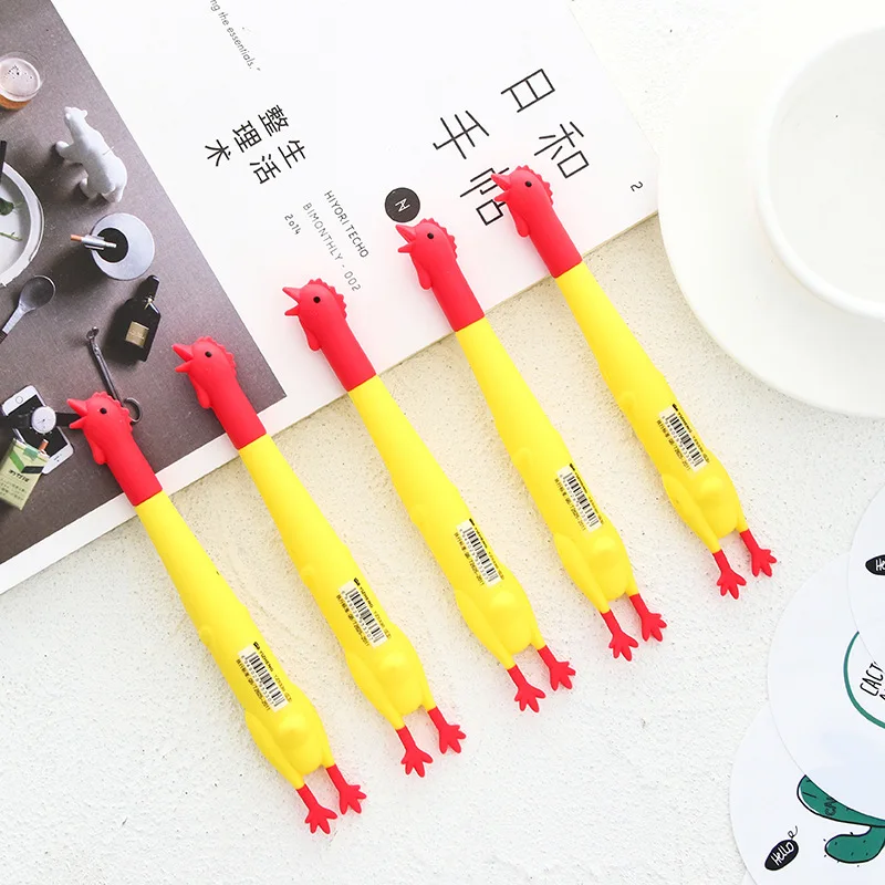 Lovely Cartoon Toy Screaming Chicken Gel Ink Pen Cute Stationery Funny ...
