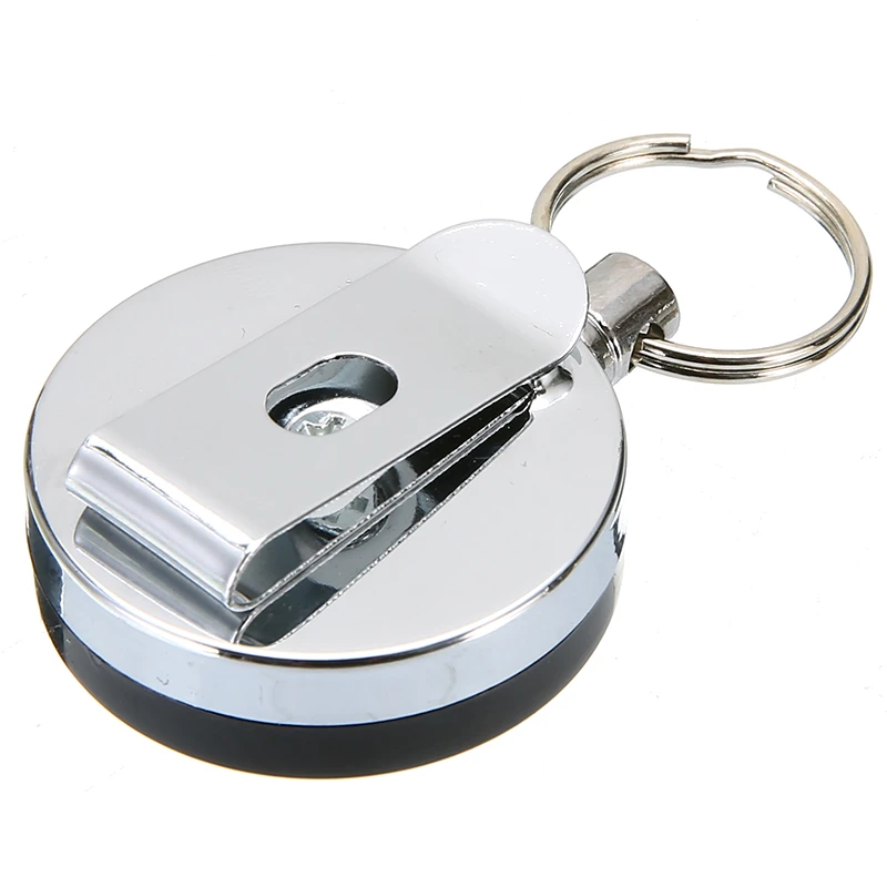 steel Tool Belt Retractable Key Recoil Ring Pull Chain Clip Keys W9M2 ...