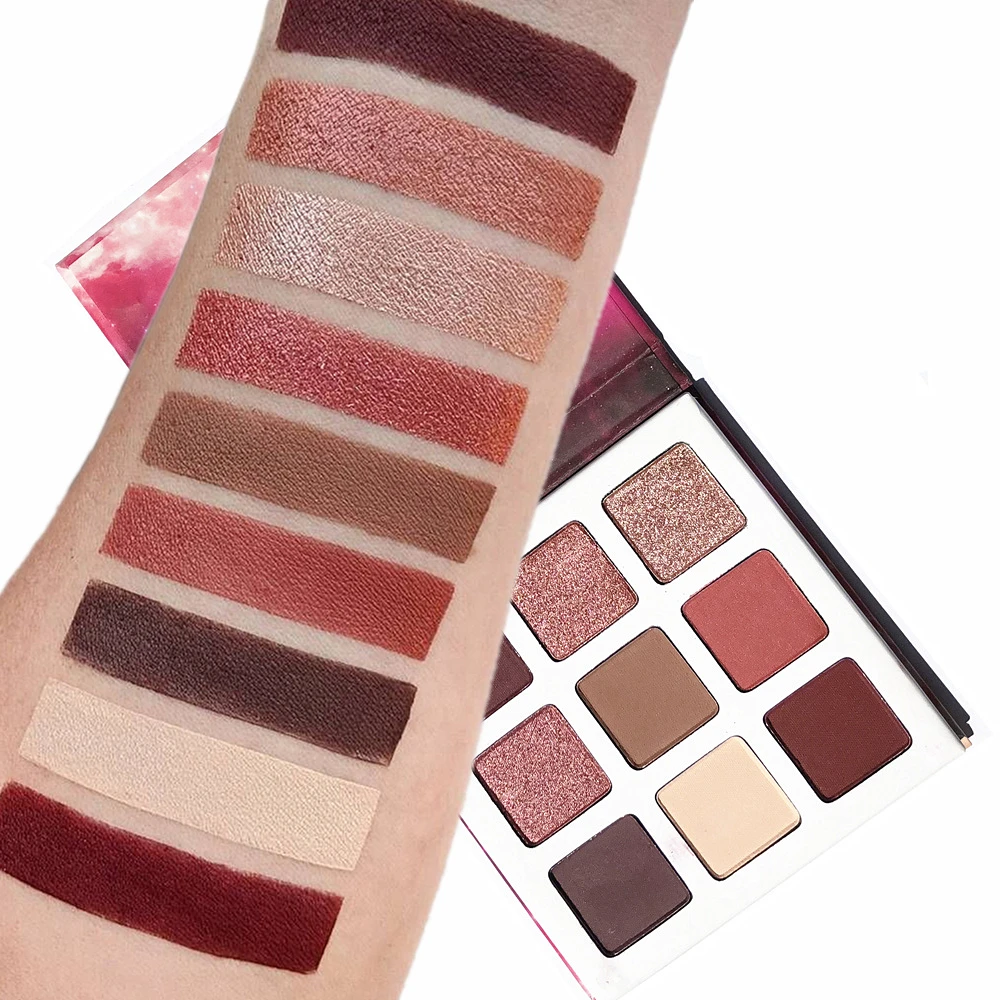 2018 New Make Up Burgundy 9 Colors Eye Shadow Set Natural Makeup Matte ...