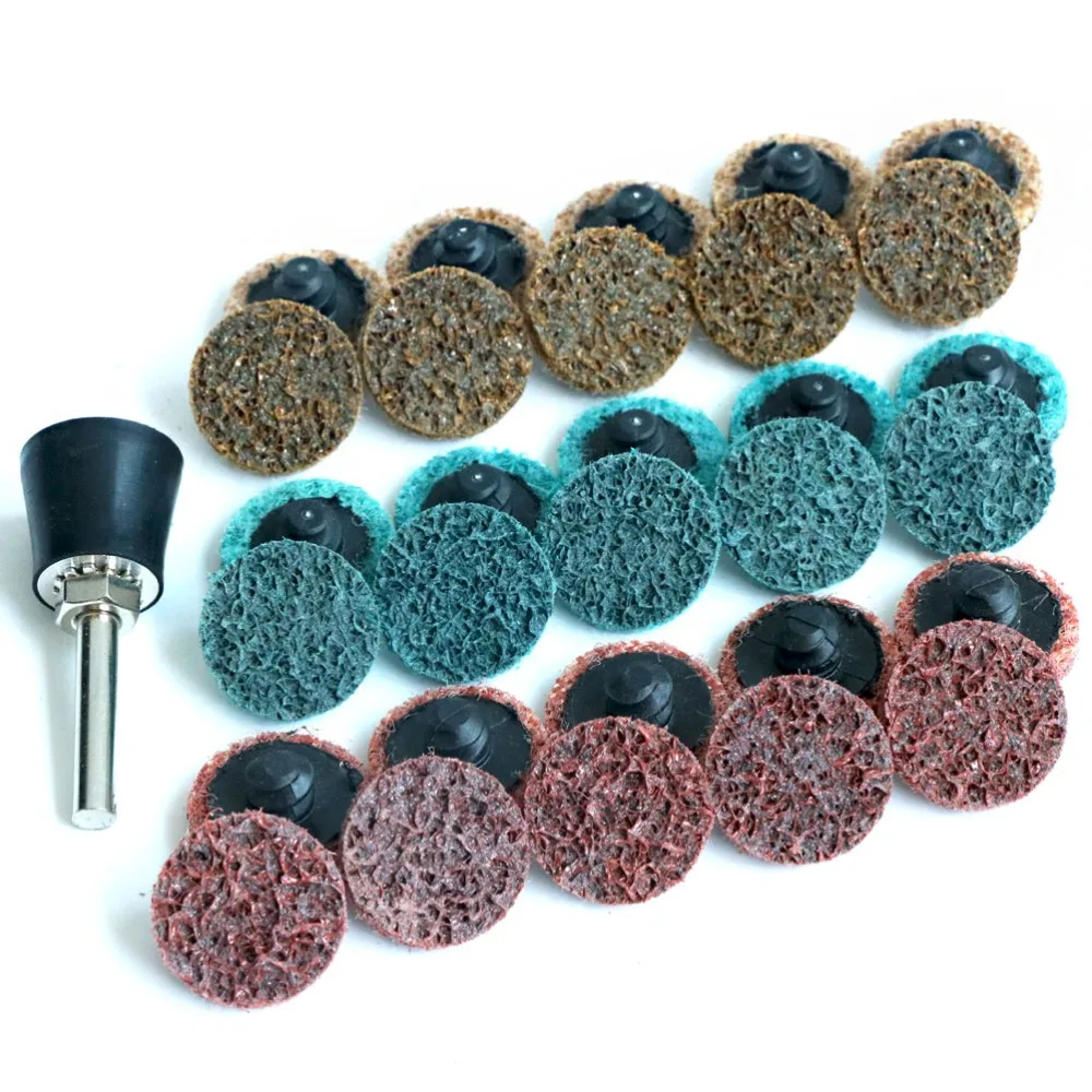 1"Inch Quick Change Sanding Disc Roll Lock Surface Polishing Pad 30pcs ...