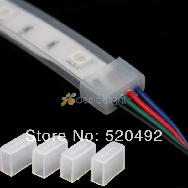 100PCS 10mm Silicone End Cap Cover for 5050 Silicone Tube LED Strip ...
