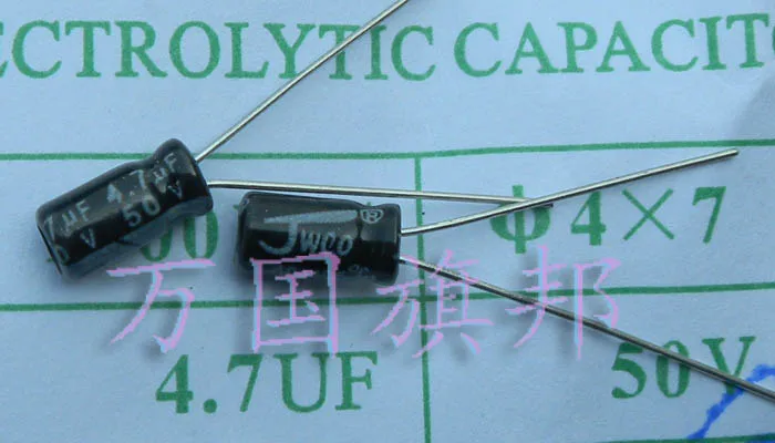 Free Delivery. 4.7 uF electrolytic capacitors 50 v small diameter 4 mm ...