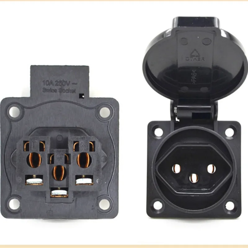 10pcs, 50x50mm, IP54 Swiss waterproof socket,15A250V 3 hole socket.High ...